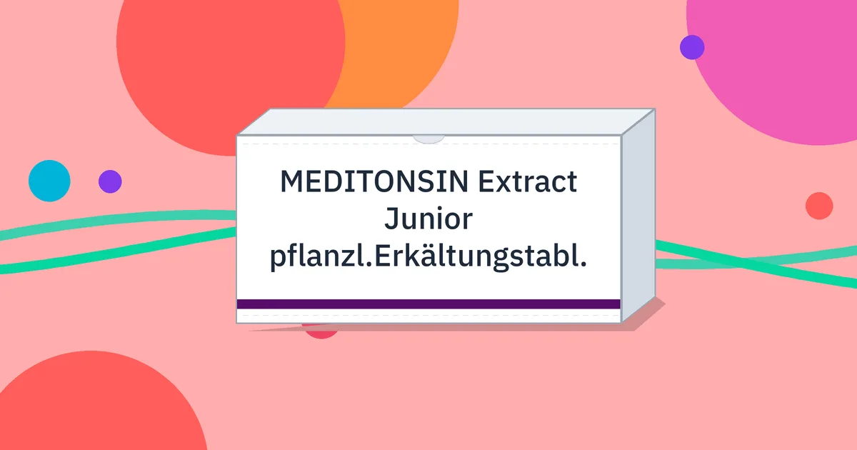 Symbolbild: Packung mit der Aufschrift MEDITONSIN Extract Junior pflanzl.Erkältungstabl. (PZN 19846917) – Verfügbarkeit und Bezug in Apotheken in Frankfurt am Main