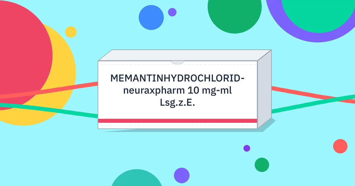 Symbolbild: Packung mit der Aufschrift MEMANTINHYDROCHLORID-neuraxpharm 10 mg-ml Lsg.z.E. (PZN 09923479) – Verfügbarkeit und Bezug in Apotheken in Frankfurt am Main