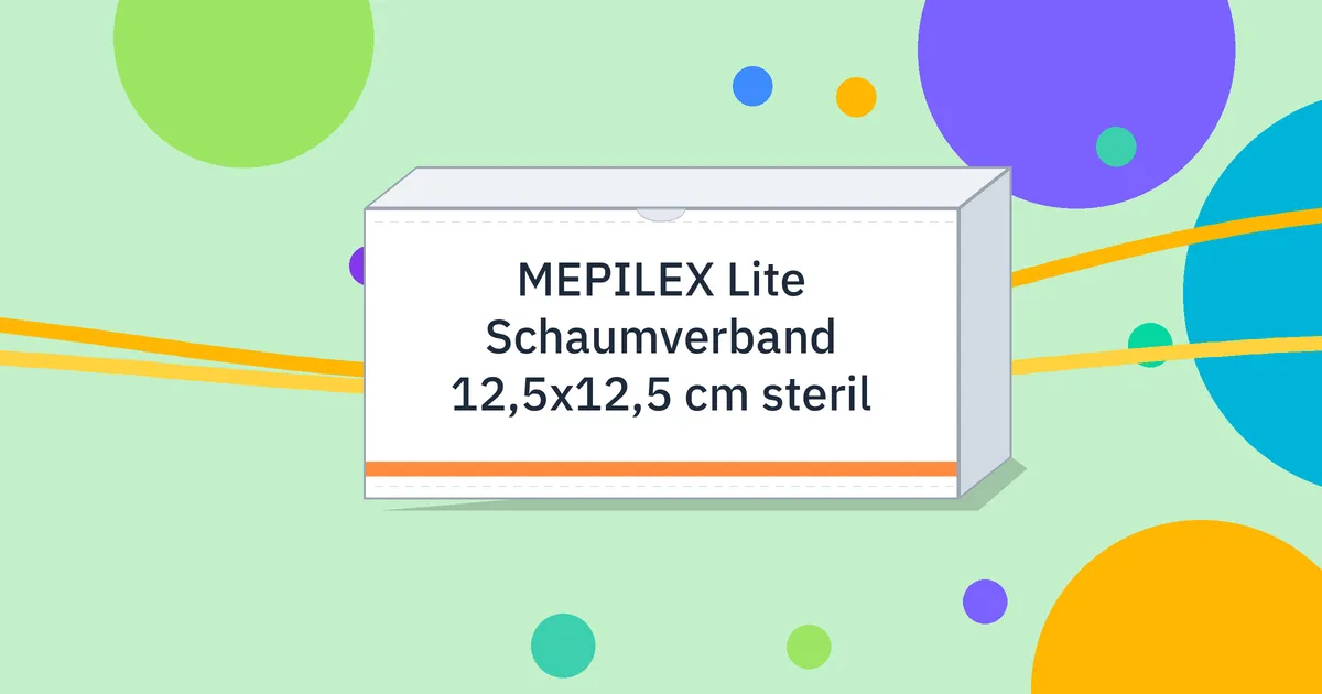 Symbolbild: Packung mit der Aufschrift MEPILEX Lite Schaumverband 12,5x12,5 cm steril (PZN 10112912) – Verfügbarkeit und Bezug in Apotheken in Frankfurt am Main