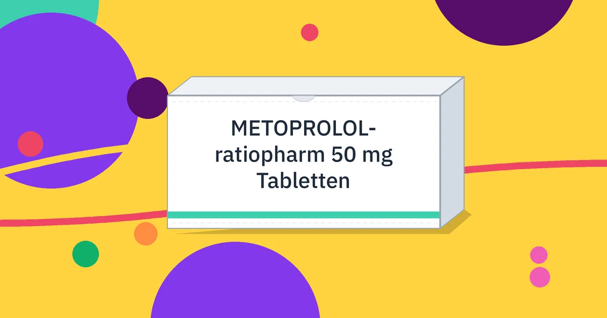 Symbolbild: Packung mit der Aufschrift METOPROLOL-ratiopharm 50 mg Tabletten (PZN 03953462) – Verfügbarkeit und Bezug in Apotheken in Frankfurt am Main