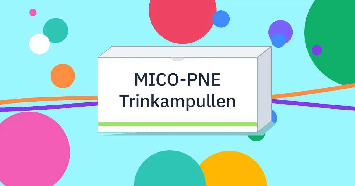 Symbolbild: Packung mit der Aufschrift MICO-PNE Trinkampullen (PZN 15306325) – Verfügbarkeit und Bezug in Apotheken in Frankfurt am Main