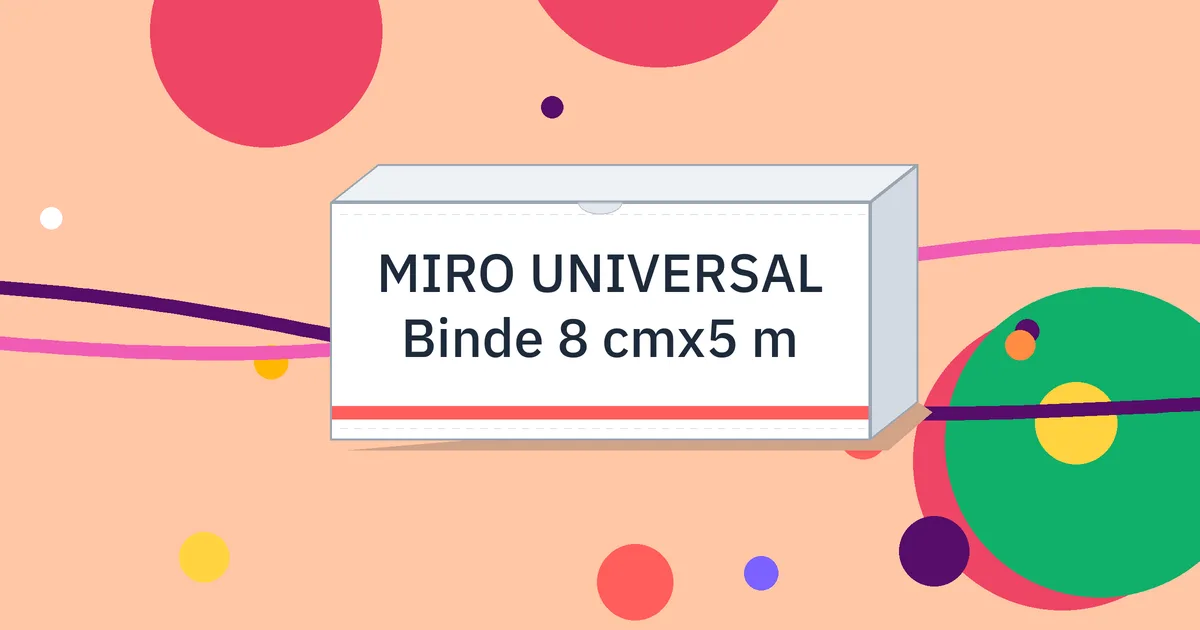 Symbolbild: Packung mit der Aufschrift MIRO UNIVERSAL Binde 8 cmx5 m (PZN 06853287) – Verfügbarkeit und Bezug in Apotheken in Frankfurt am Main