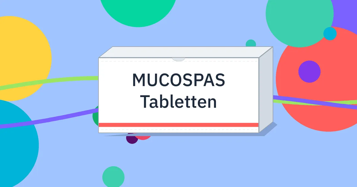 Symbolbild: Packung mit der Aufschrift MUCOSPAS Tabletten (PZN 01841888) – Verfügbarkeit und Bezug in Apotheken in Frankfurt am Main