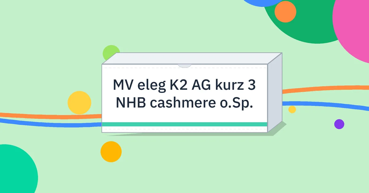 Symbolbild: Packung mit der Aufschrift MV eleg K2 AG kurz 3 NHB cashmere o.Sp. (PZN 15715779) – Verfügbarkeit und Bezug in Apotheken in Frankfurt am Main