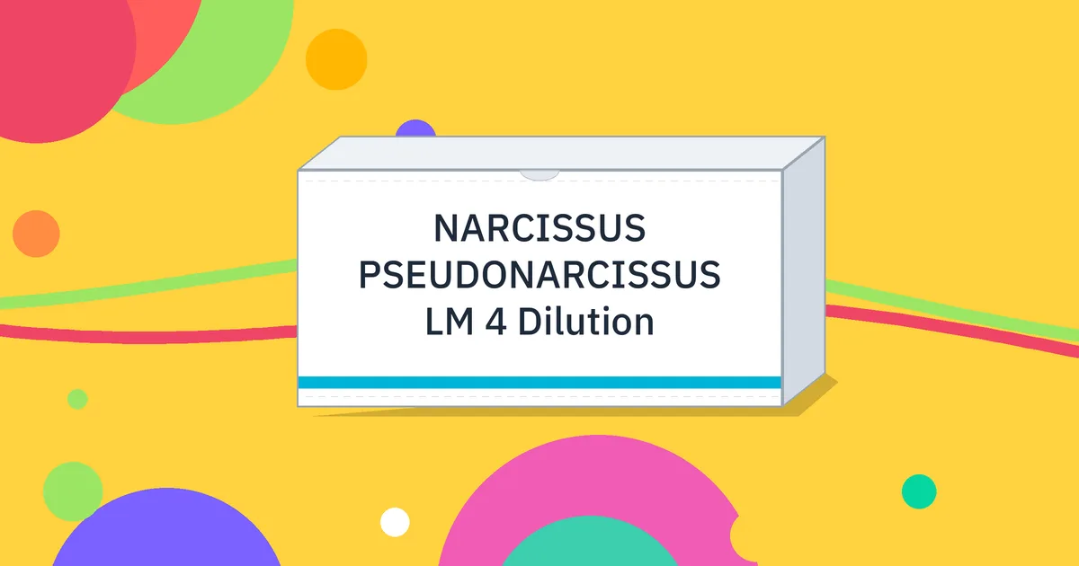 Symbolbild: Packung mit der Aufschrift NARCISSUS PSEUDONARCISSUS LM 4 Dilution (PZN 13615737) – Verfügbarkeit und Bezug in Apotheken in Frankfurt am Main