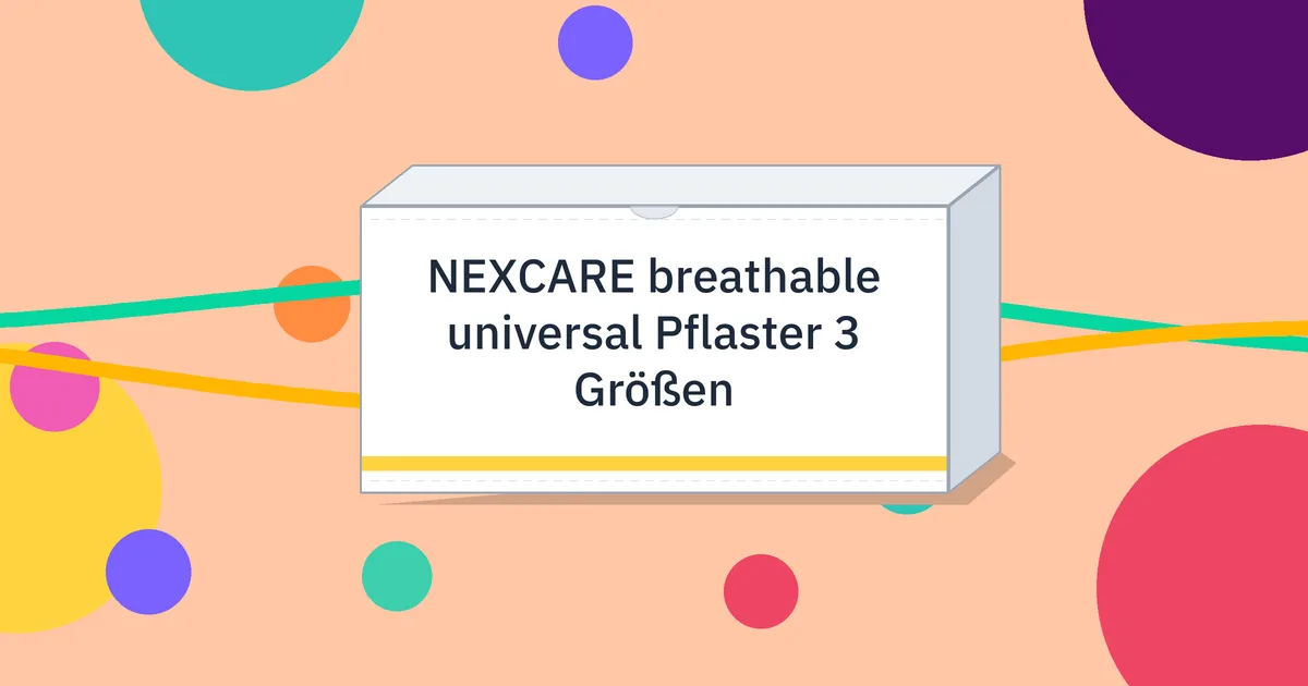 Symbolbild: Packung mit der Aufschrift NEXCARE breathable universal Pflaster 3 Größen (PZN 16319100) – Verfügbarkeit und Bezug in Apotheken in Frankfurt am Main