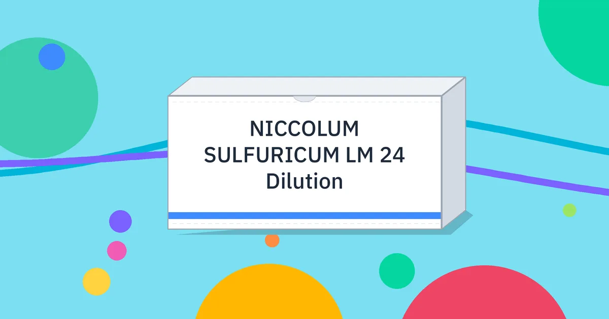 Symbolbild: Packung mit der Aufschrift NICCOLUM SULFURICUM LM 24 Dilution (PZN 12968764) – Verfügbarkeit und Bezug in Apotheken in Frankfurt am Main
