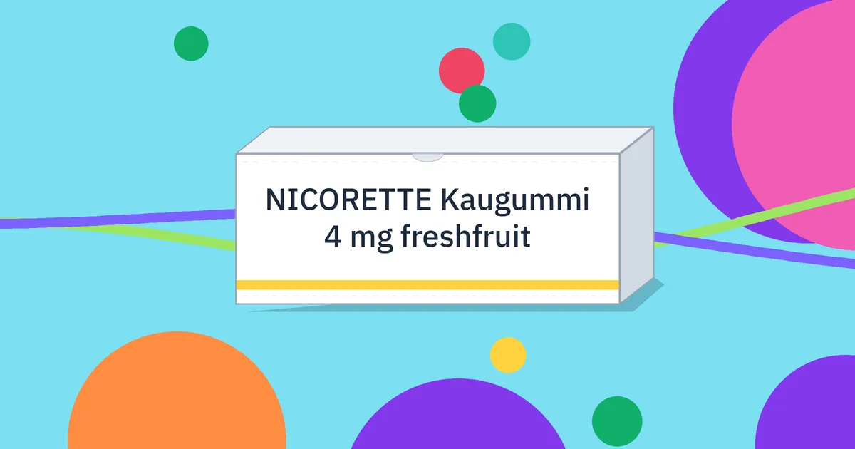 Symbolbild: Packung mit der Aufschrift NICORETTE Kaugummi 4 mg freshfruit (PZN 19398057) – Verfügbarkeit und Bezug in Apotheken in Frankfurt am Main