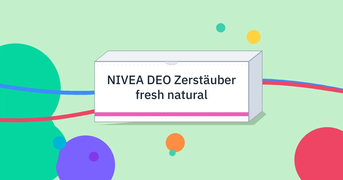 Symbolbild: Packung mit der Aufschrift NIVEA DEO Zerstäuber fresh natural (PZN 11325455) – Verfügbarkeit und Bezug in Apotheken in Frankfurt am Main