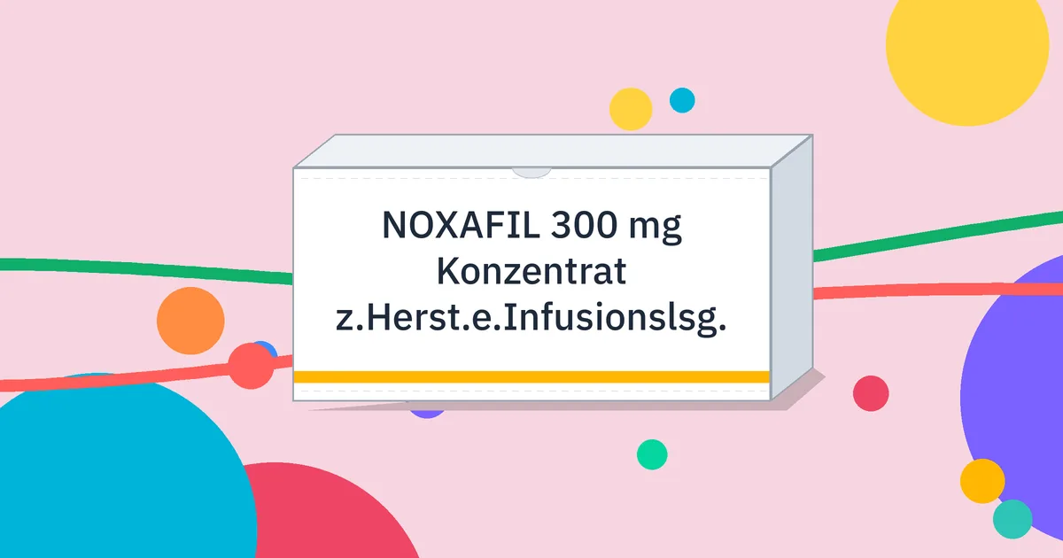 Symbolbild: Packung mit der Aufschrift NOXAFIL 300 mg Konzentrat z.Herst.e.Infusionslsg. (PZN 10006297) – Verfügbarkeit und Bezug in Apotheken in Frankfurt am Main
