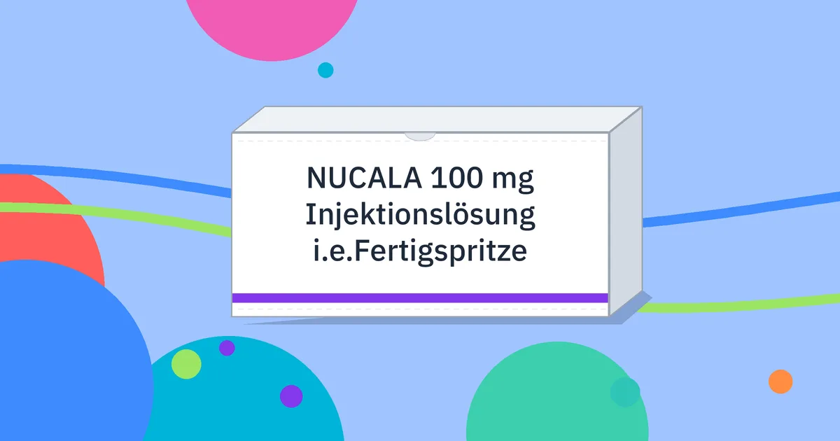 Symbolbild: Packung mit der Aufschrift NUCALA 100 mg Injektionslösung i.e.Fertigspritze (PZN 19897582) – Verfügbarkeit und Bezug in Apotheken in Frankfurt am Main