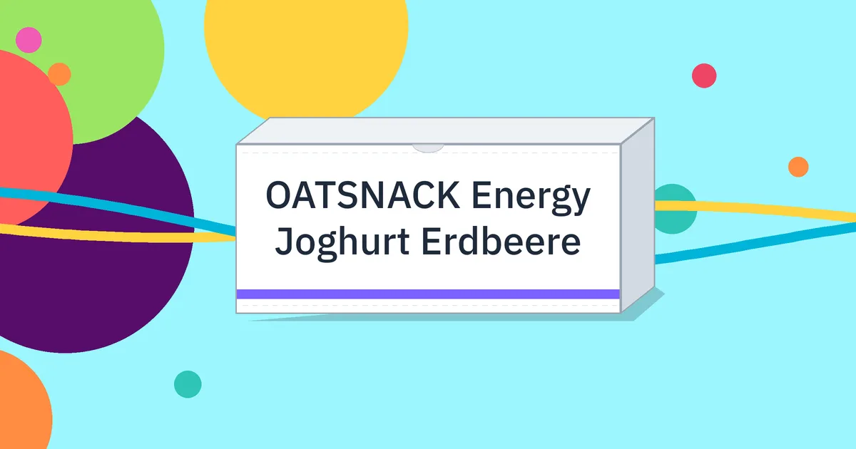 Symbolbild: Packung mit der Aufschrift OATSNACK Energy Joghurt Erdbeere (PZN 03720226) – Verfügbarkeit und Bezug in Apotheken in Frankfurt am Main