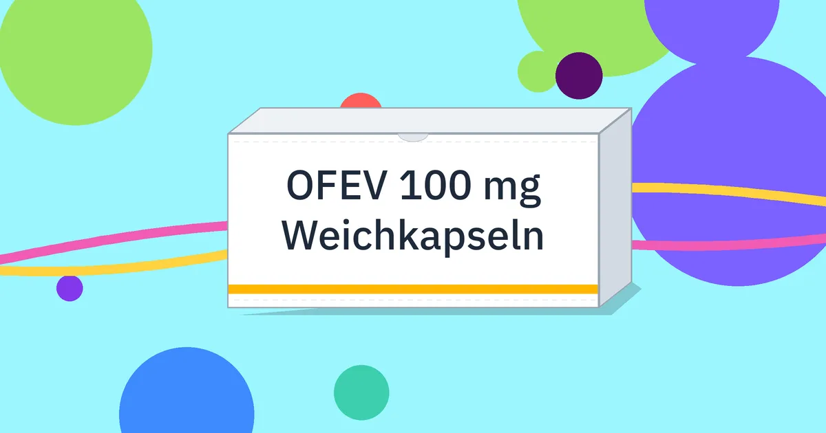 Symbolbild: Packung mit der Aufschrift OFEV 100 mg Weichkapseln (PZN 13712191) – Verfügbarkeit und Bezug in Apotheken in Frankfurt am Main
