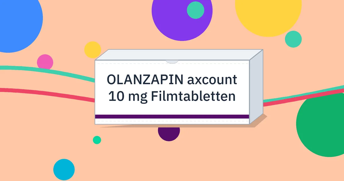 Symbolbild: Packung mit der Aufschrift OLANZAPIN axcount 10 mg Filmtabletten (PZN 10522136) – Verfügbarkeit und Bezug in Apotheken in Frankfurt am Main