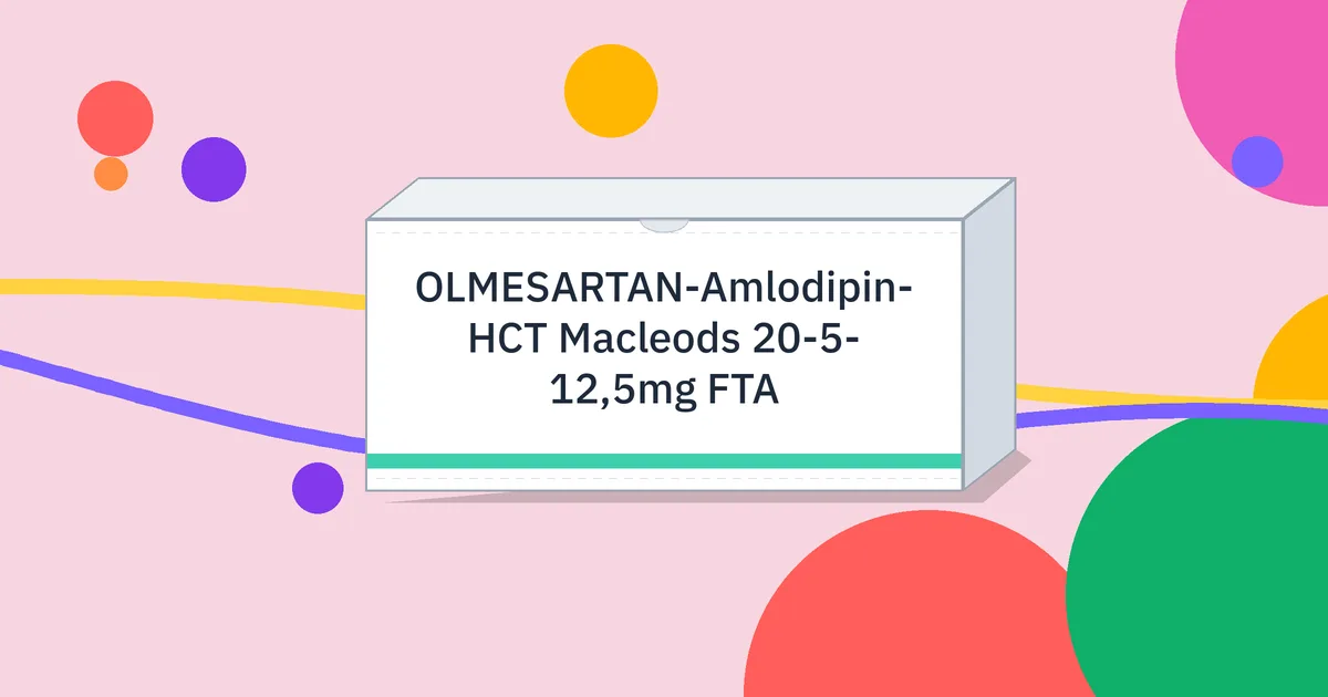 Symbolbild: Packung mit der Aufschrift OLMESARTAN-Amlodipin-HCT Macleods 20-5-12,5mg FTA (PZN 18314615) – Verfügbarkeit und Bezug in Apotheken in Frankfurt am Main