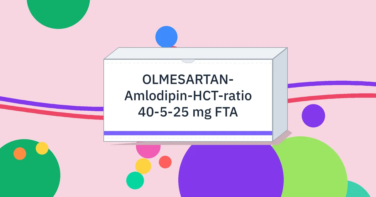 Symbolbild: Packung mit der Aufschrift OLMESARTAN-Amlodipin-HCT-ratio 40-5-25 mg FTA (PZN 16634149) – Verfügbarkeit und Bezug in Apotheken in Frankfurt am Main