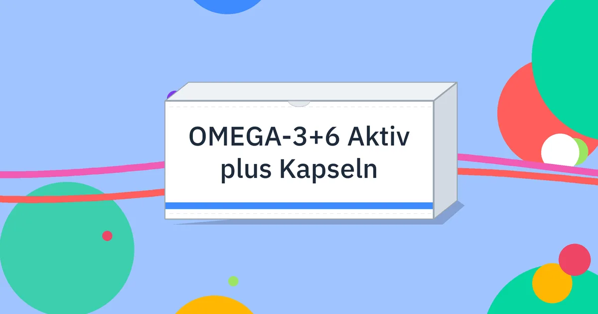 Symbolbild: Packung mit der Aufschrift OMEGA-3+6 Aktiv plus Kapseln (PZN 11663005) – Verfügbarkeit und Bezug in Apotheken in Frankfurt am Main