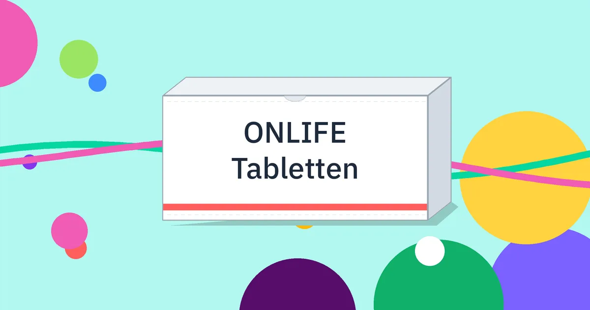 Symbolbild: Packung mit der Aufschrift ONLIFE Tabletten (PZN 12349475) – Verfügbarkeit und Bezug in Apotheken in Frankfurt am Main
