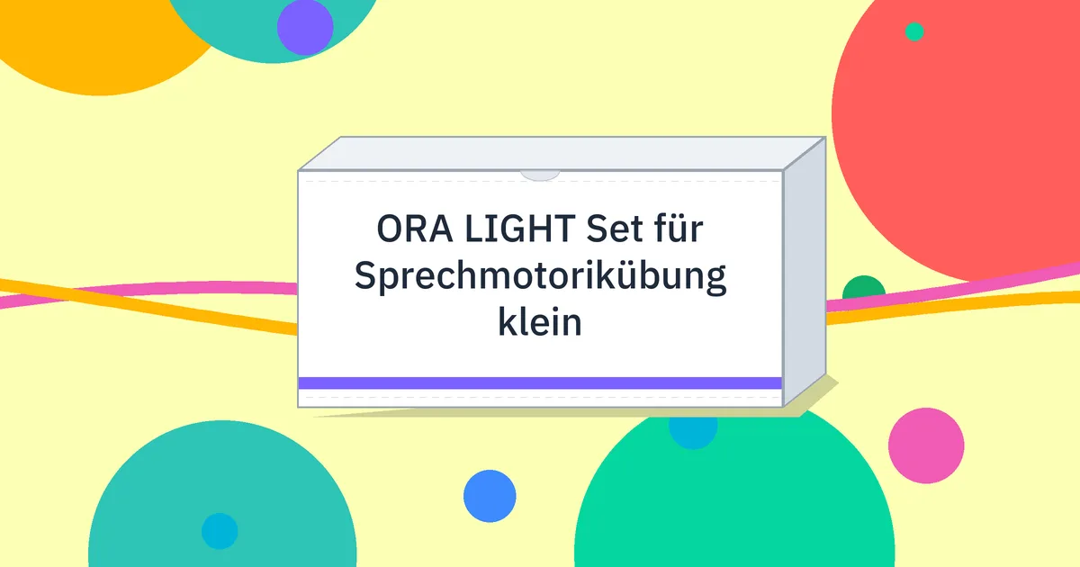 Symbolbild: Packung mit der Aufschrift ORA LIGHT Set für Sprechmotorikübung klein (PZN 17382230) – Verfügbarkeit und Bezug in Apotheken in Frankfurt am Main