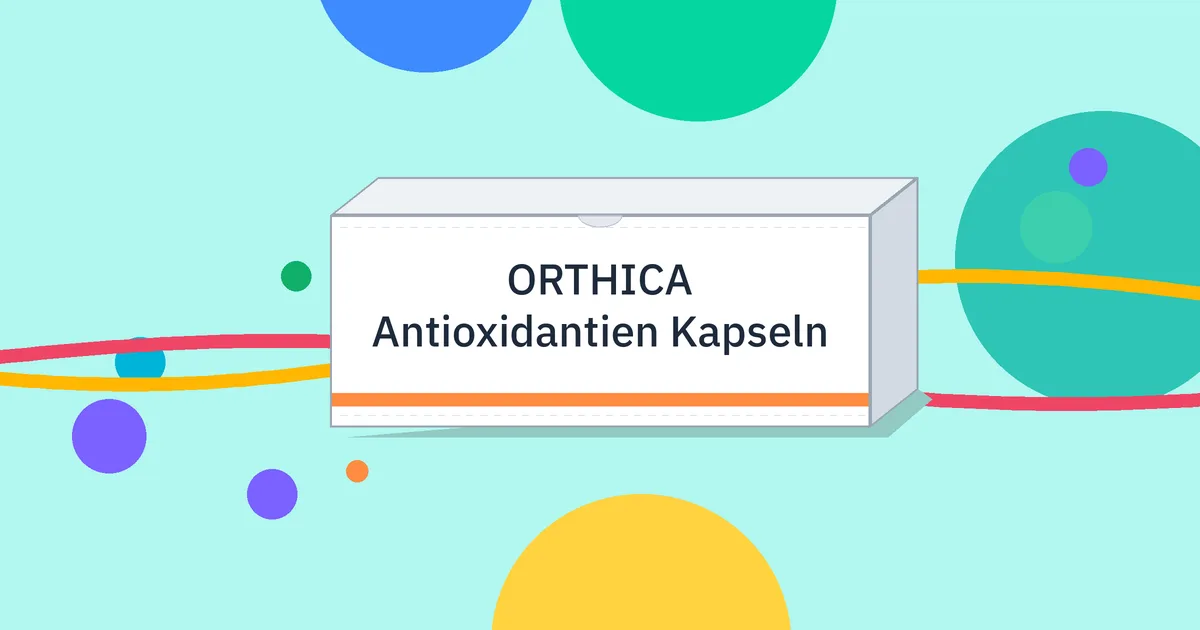 Symbolbild: Packung mit der Aufschrift ORTHICA Antioxidantien Kapseln (PZN 19427043) – Verfügbarkeit und Bezug in Apotheken in Frankfurt am Main