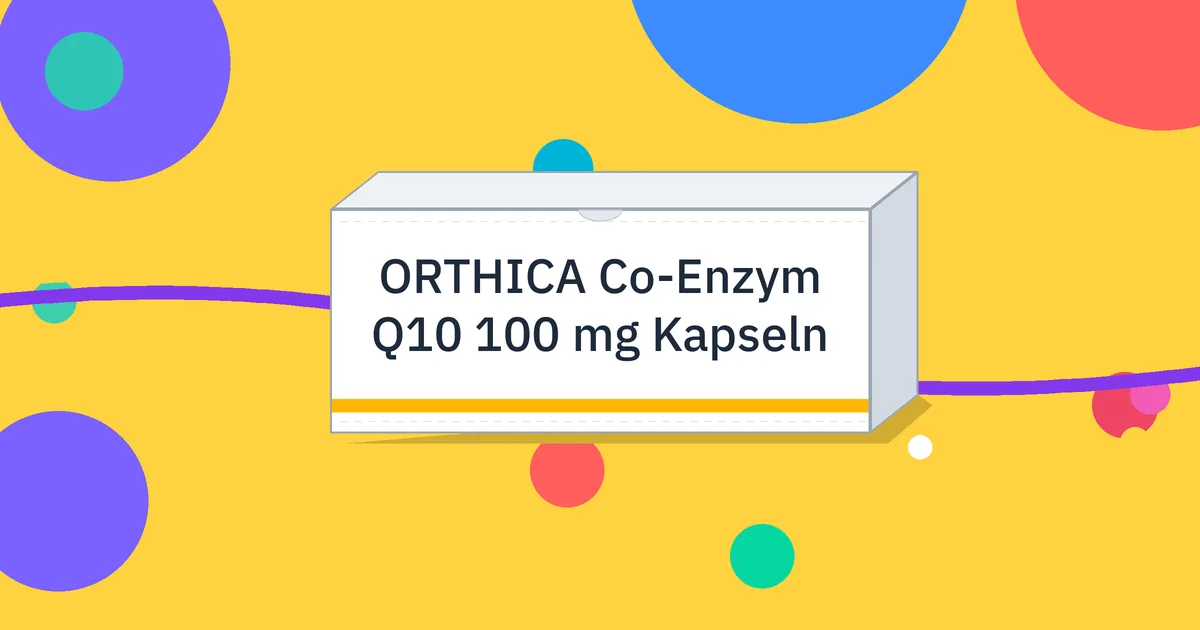 Symbolbild: Packung mit der Aufschrift ORTHICA Co-Enzym Q10 100 mg Kapseln (PZN 13859474) – Verfügbarkeit und Bezug in Apotheken in Frankfurt am Main