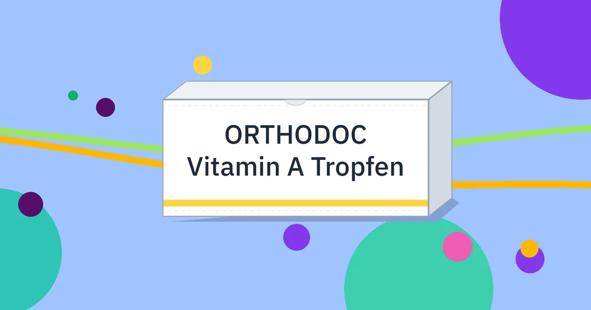 Symbolbild: Packung mit der Aufschrift ORTHODOC Vitamin A Tropfen (PZN 11297078) – Verfügbarkeit und Bezug in Apotheken in Frankfurt am Main