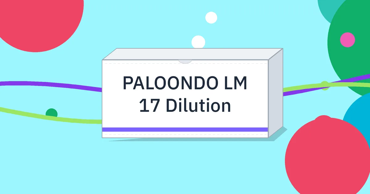 Symbolbild: Packung mit der Aufschrift PALOONDO LM 17 Dilution (PZN 13630406) – Verfügbarkeit und Bezug in Apotheken in Frankfurt am Main