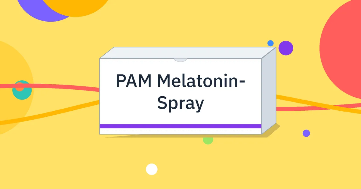 Symbolbild: Packung mit der Aufschrift PAM Melatonin-Spray (PZN 20280214) – Verfügbarkeit und Bezug in Apotheken in Frankfurt am Main
