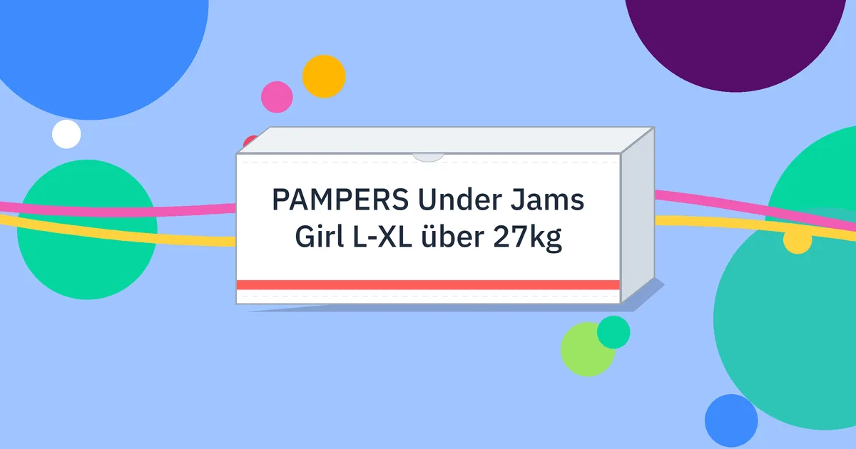 Symbolbild: Packung mit der Aufschrift PAMPERS Under Jams Girl L-XL über 27kg (PZN 05862315) – Verfügbarkeit und Bezug in Apotheken in Frankfurt am Main