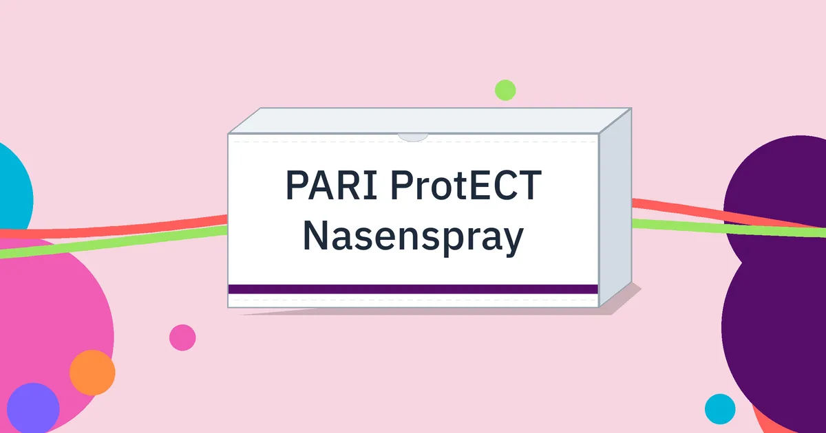 Symbolbild: Packung mit der Aufschrift PARI ProtECT Nasenspray (PZN 14155781) – Verfügbarkeit und Bezug in Apotheken in Frankfurt am Main