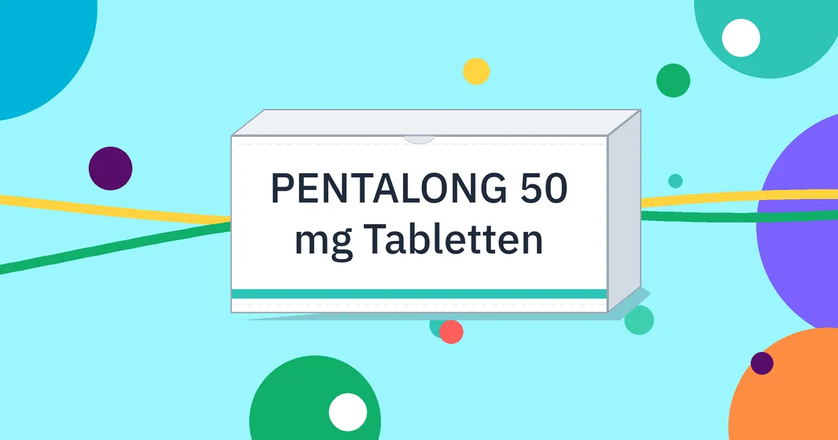 Symbolbild: Packung mit der Aufschrift PENTALONG 50 mg Tabletten (PZN 04021393) – Verfügbarkeit und Bezug in Apotheken in Frankfurt am Main