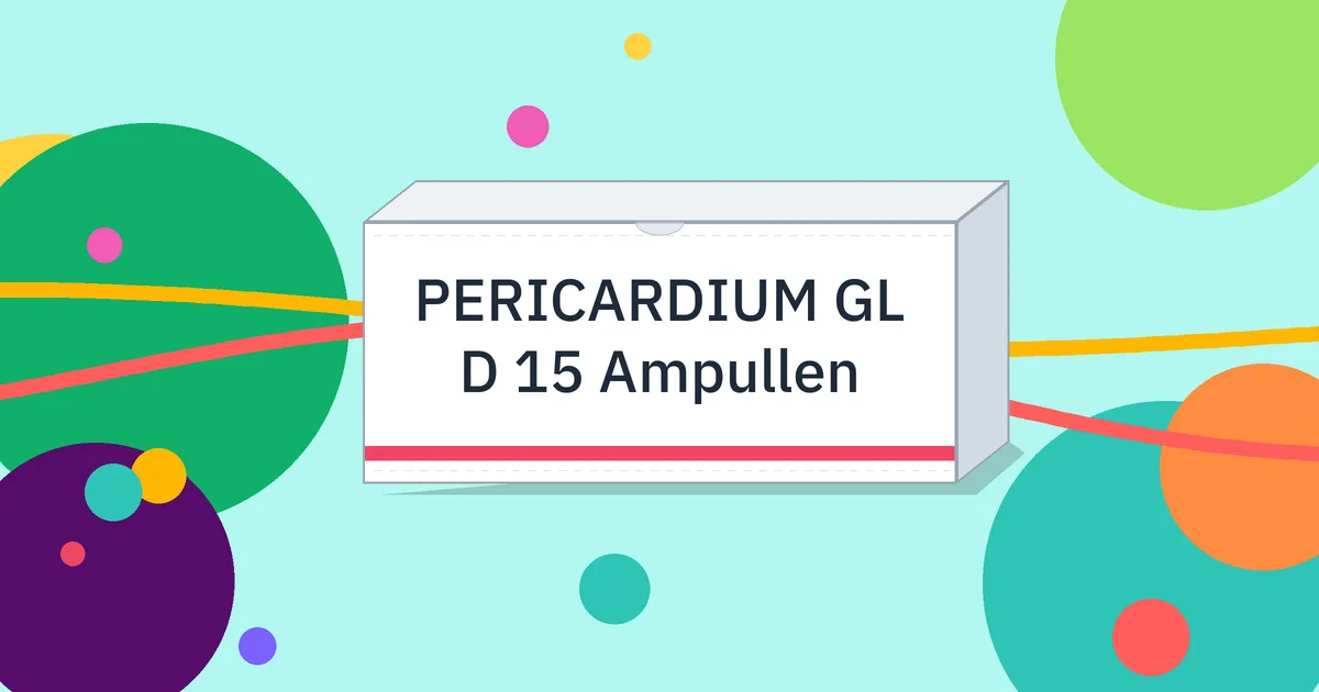 Symbolbild: Packung mit der Aufschrift PERICARDIUM GL D 15 Ampullen (PZN 02946891) – Verfügbarkeit und Bezug in Apotheken in Frankfurt am Main