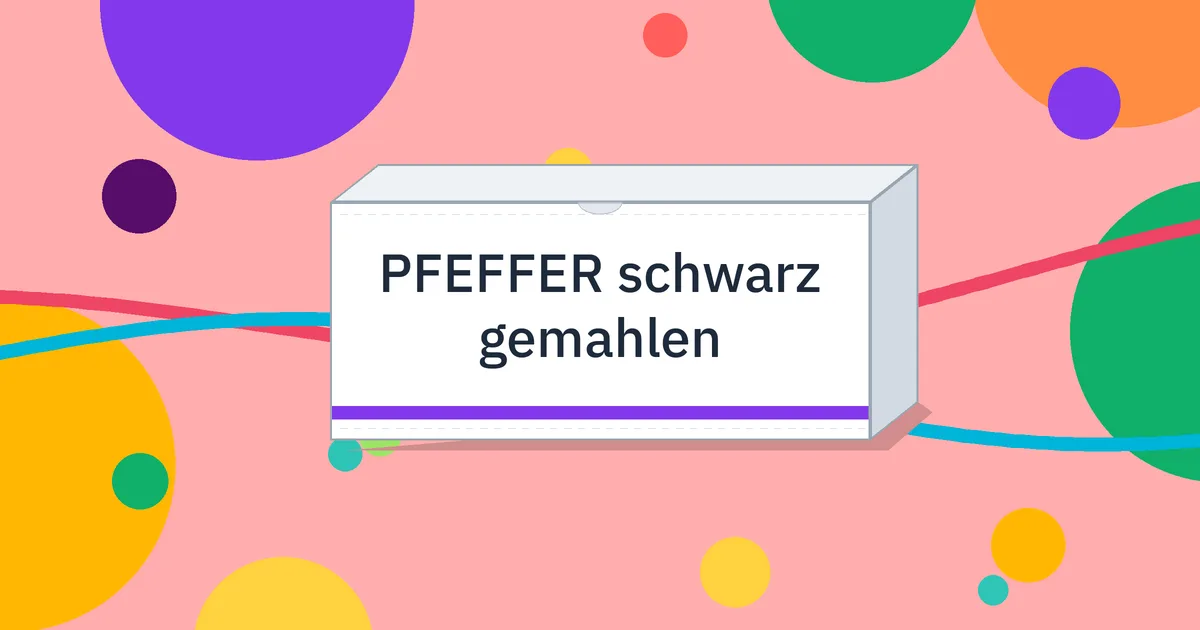 Symbolbild: Packung mit der Aufschrift PFEFFER schwarz gemahlen (PZN 03485268) – Verfügbarkeit und Bezug in Apotheken in Frankfurt am Main