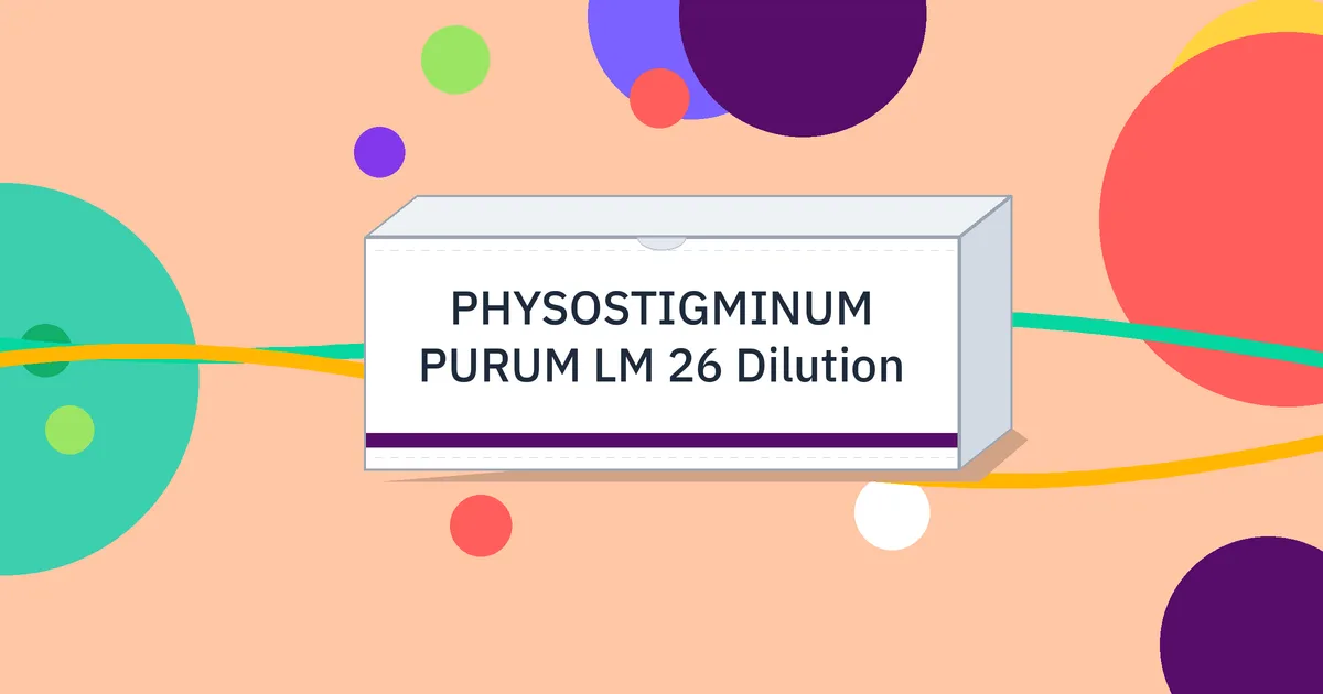 Symbolbild: Packung mit der Aufschrift PHYSOSTIGMINUM PURUM LM 26 Dilution (PZN 13035980) – Verfügbarkeit und Bezug in Apotheken in Frankfurt am Main
