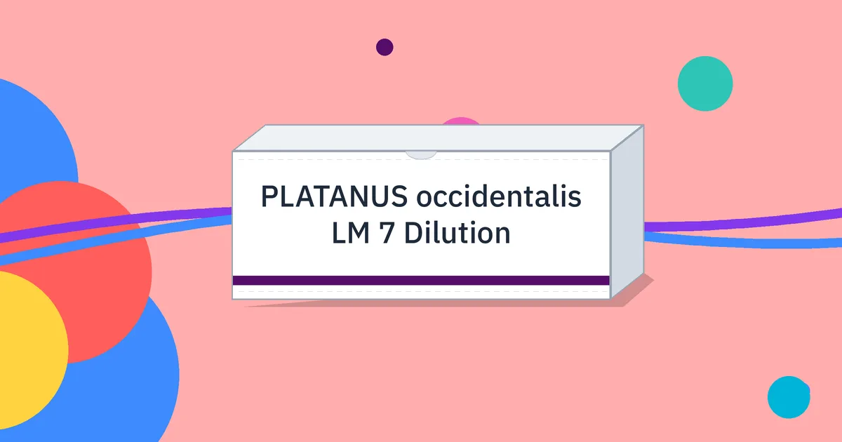 Symbolbild: Packung mit der Aufschrift PLATANUS occidentalis LM 7 Dilution (PZN 13647097) – Verfügbarkeit und Bezug in Apotheken in Frankfurt am Main