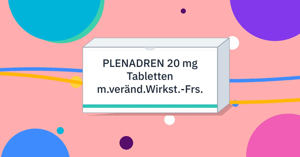 Symbolbild: Packung mit der Aufschrift PLENADREN 20 mg Tabletten m.veränd.Wirkst.-Frs. (PZN 14016186) – Verfügbarkeit und Bezug in Apotheken in Frankfurt am Main