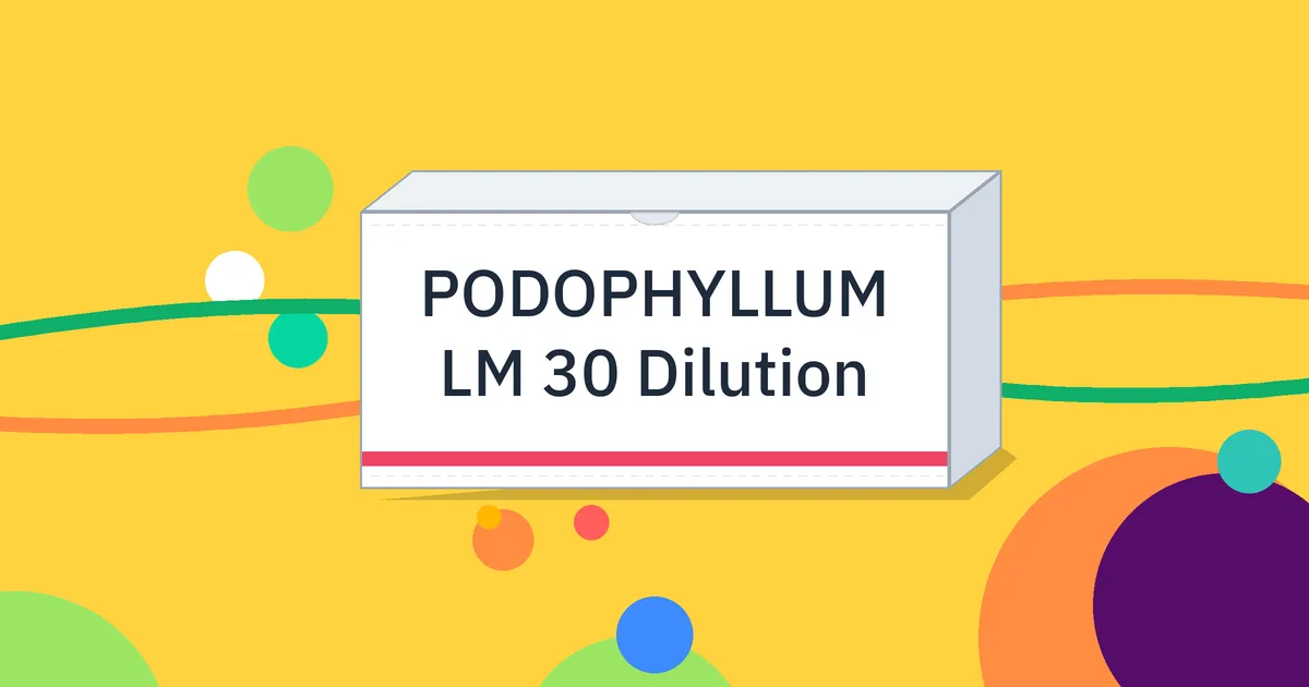 Symbolbild: Packung mit der Aufschrift PODOPHYLLUM LM 30 Dilution (PZN 13043175) – Verfügbarkeit und Bezug in Apotheken in Frankfurt am Main