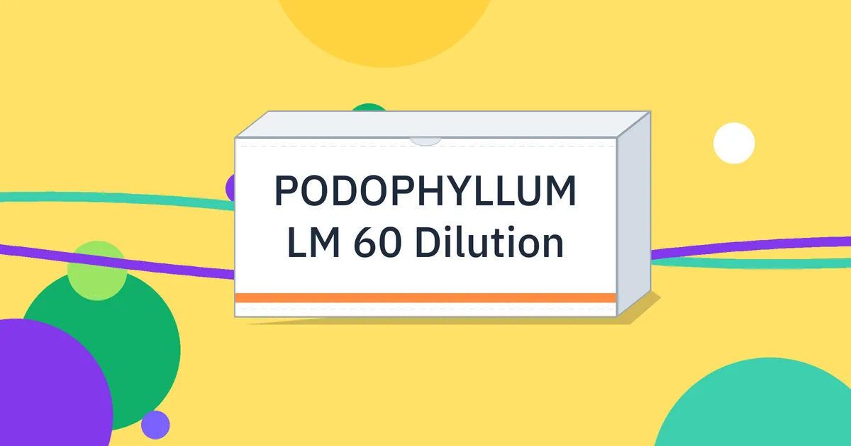 Symbolbild: Packung mit der Aufschrift PODOPHYLLUM LM 60 Dilution (PZN 13043206) – Verfügbarkeit und Bezug in Apotheken in Frankfurt am Main