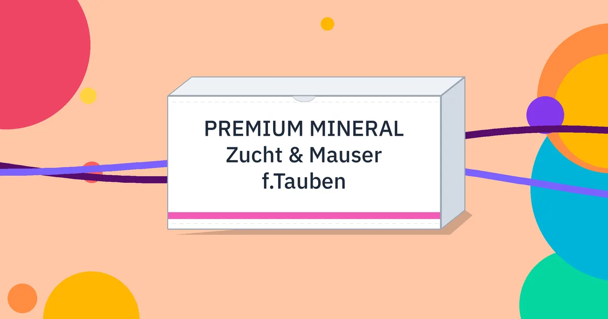 Symbolbild: Packung mit der Aufschrift PREMIUM MINERAL Zucht & Mauser f.Tauben (PZN 00112986) – Verfügbarkeit und Bezug in Apotheken in Frankfurt am Main