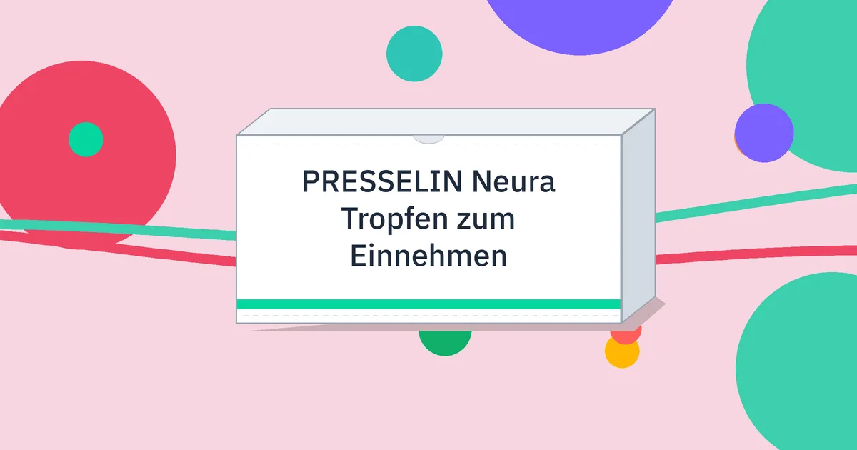 Symbolbild: Packung mit der Aufschrift PRESSELIN Neura Tropfen zum Einnehmen (PZN 01921222) – Verfügbarkeit und Bezug in Apotheken in Frankfurt am Main