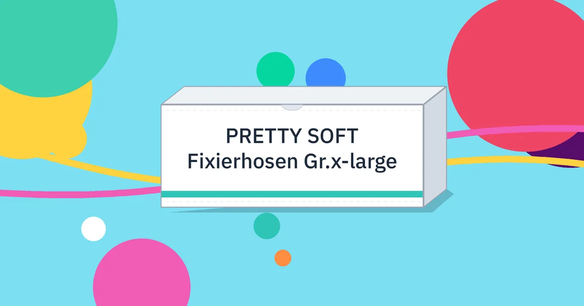 Symbolbild: Packung mit der Aufschrift PRETTY SOFT Fixierhosen Gr.x-large (PZN 04123662) – Verfügbarkeit und Bezug in Apotheken in Frankfurt am Main
