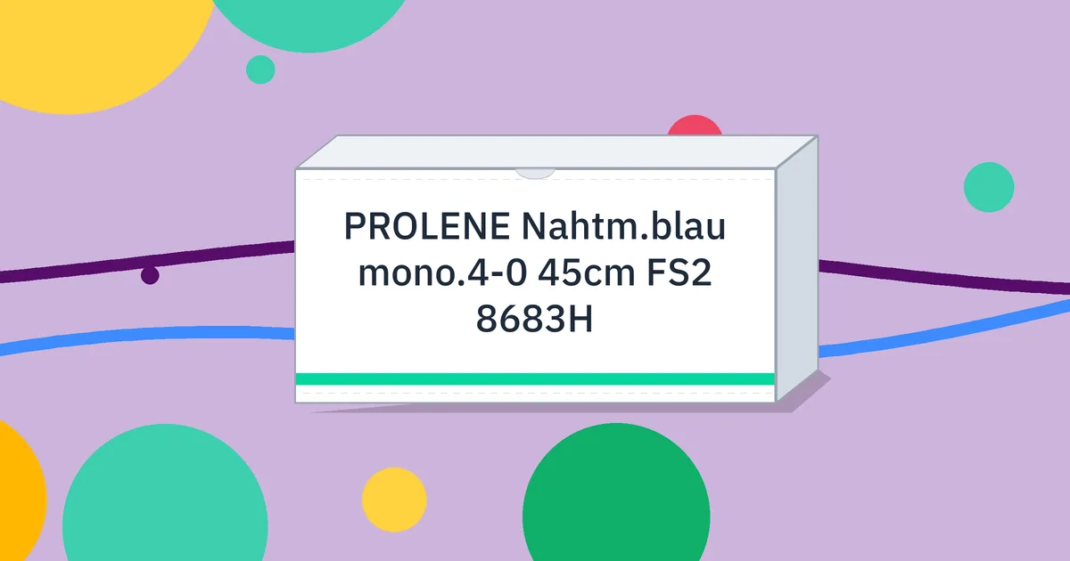 Symbolbild: Packung mit der Aufschrift PROLENE Nahtm.blau mono.4-0 45cm FS2 8683H (PZN 16147389) – Verfügbarkeit und Bezug in Apotheken in Frankfurt am Main