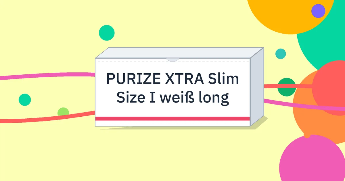 Symbolbild: Packung mit der Aufschrift PURIZE XTRA Slim Size I weiß long (PZN 20294305) – Verfügbarkeit und Bezug in Apotheken in Frankfurt am Main