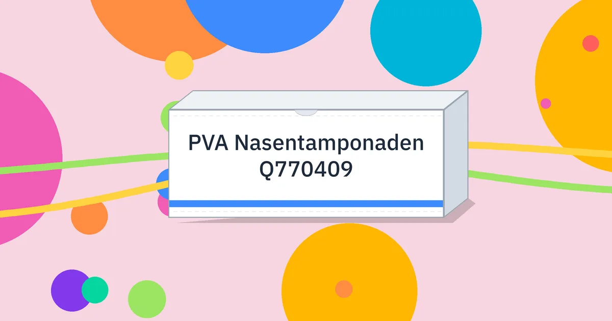 Symbolbild: Packung mit der Aufschrift PVA Nasentamponaden Q770409 (PZN 09006033) – Verfügbarkeit und Bezug in Apotheken in Frankfurt am Main