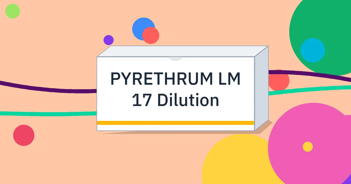 Symbolbild: Packung mit der Aufschrift PYRETHRUM LM 17 Dilution (PZN 13671842) – Verfügbarkeit und Bezug in Apotheken in Frankfurt am Main
