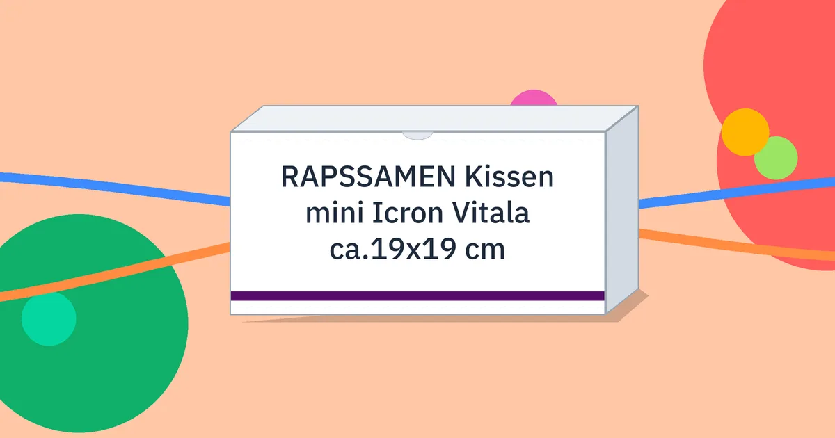 Symbolbild: Packung mit der Aufschrift RAPSSAMEN Kissen mini Icron Vitala ca.19x19 cm (PZN 03670178) – Verfügbarkeit und Bezug in Apotheken in Frankfurt am Main