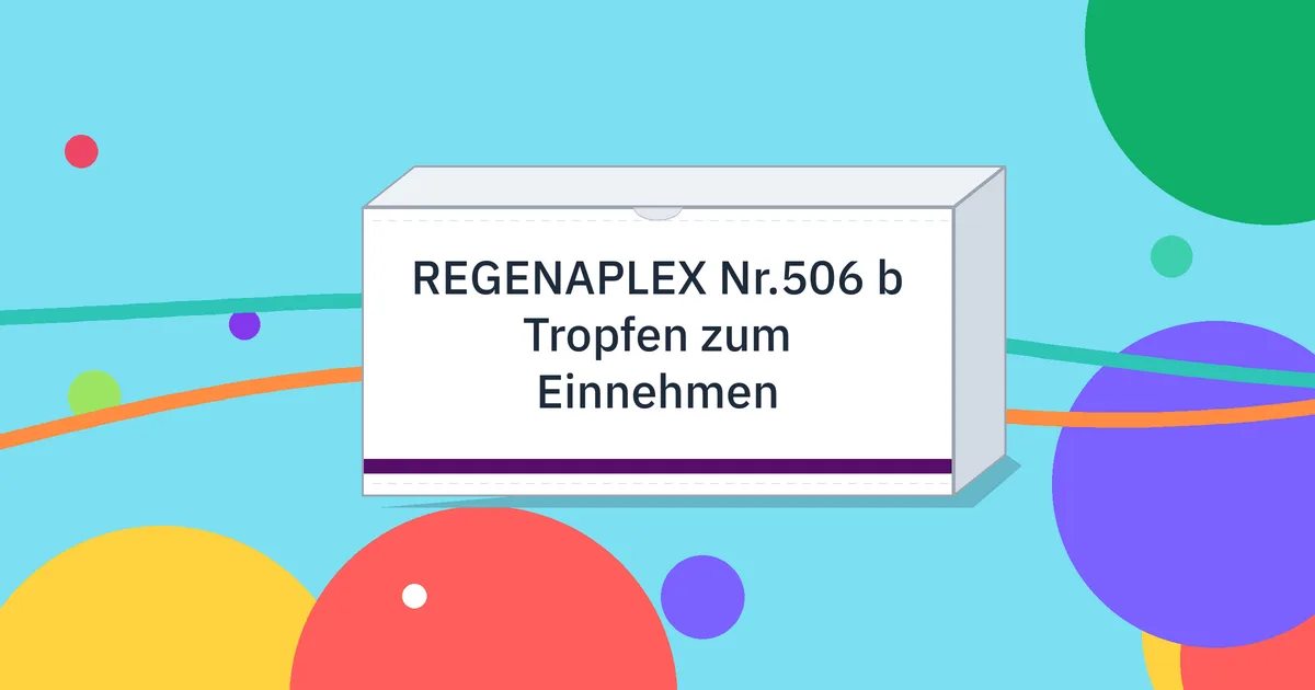 Symbolbild: Packung mit der Aufschrift REGENAPLEX Nr.506 b Tropfen zum Einnehmen (PZN 04178462) – Verfügbarkeit und Bezug in Apotheken in Frankfurt am Main