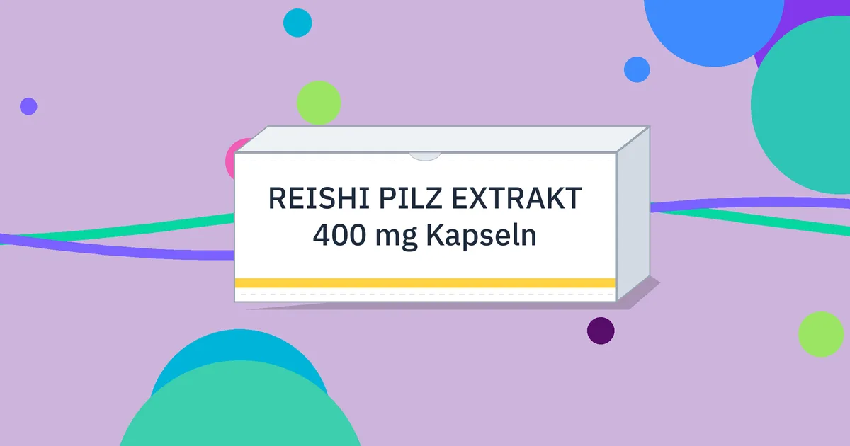 Symbolbild: Packung mit der Aufschrift REISHI PILZ EXTRAKT 400 mg Kapseln (PZN 10008468) – Verfügbarkeit und Bezug in Apotheken in Frankfurt am Main