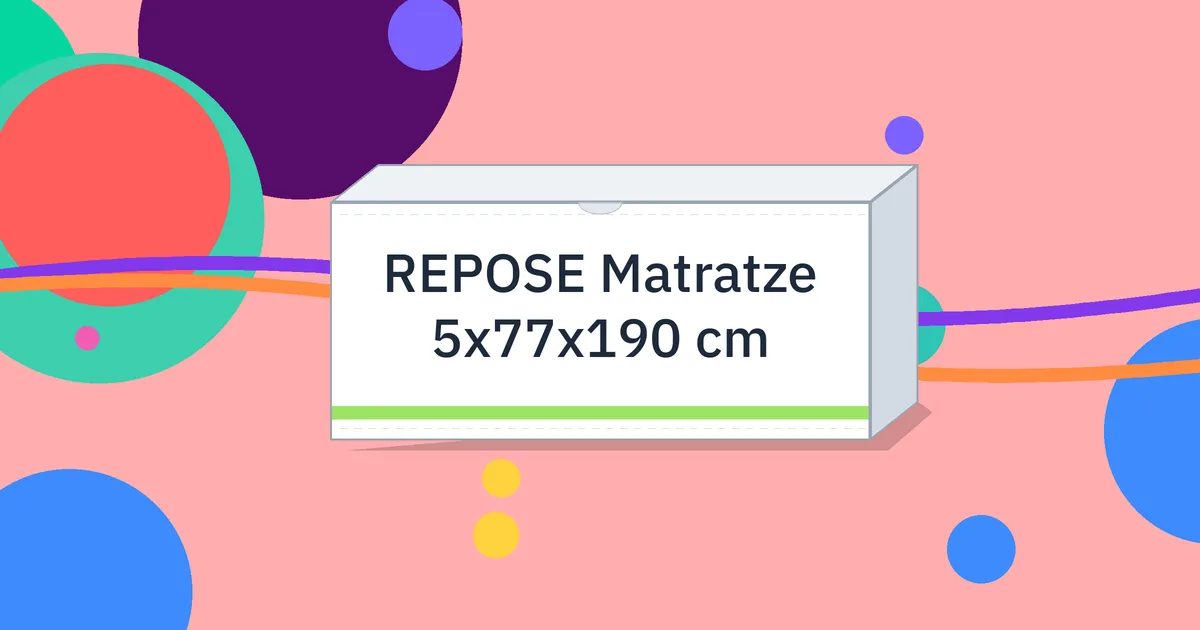 Symbolbild: Packung mit der Aufschrift REPOSE Matratze 5x77x190 cm (PZN 04353646) – Verfügbarkeit und Bezug in Apotheken in Frankfurt am Main