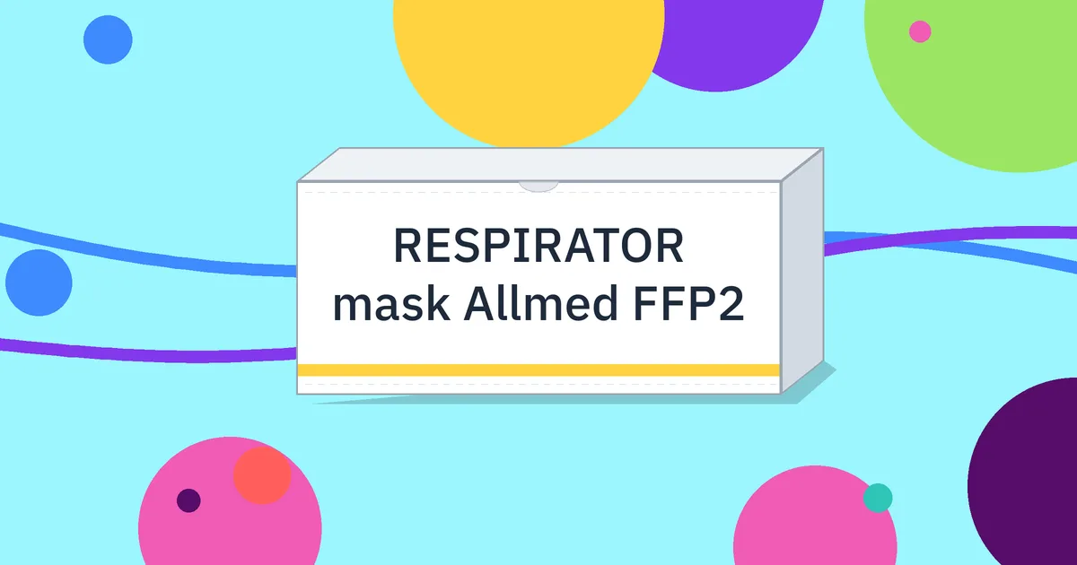 Symbolbild: Packung mit der Aufschrift RESPIRATOR mask Allmed FFP2 (PZN 17173762) – Verfügbarkeit und Bezug in Apotheken in Frankfurt am Main